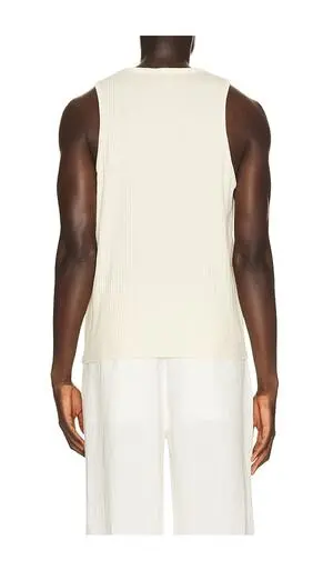 PERCIVAL Leon Ribbed Vest In Cream
