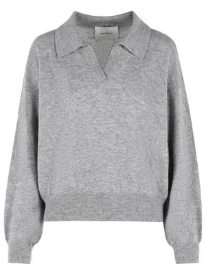LISA YANG Grey Cashmere Polo Sweater - Gray