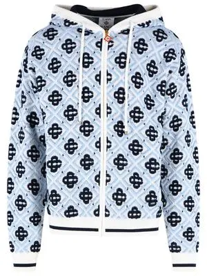 Casablanca Wool Monogram Hoodie - Blue