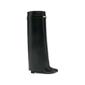 Givenchy Knee-high Wedge Heel Boots - Black
