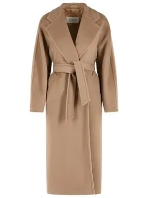 Max Mara Madame' Virgin Wool And Cashmere Coat - Brown