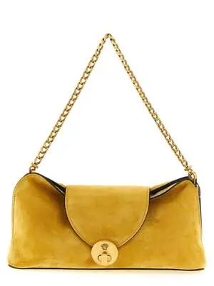 Versace Suede Clutch With Medusa Turn Lock - Yellow