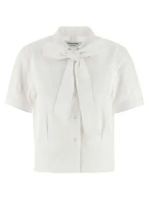 Thom Browne Cotton Poplin Sash Shirt - White