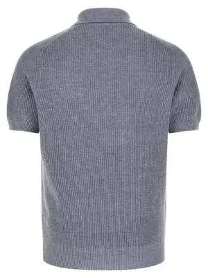 Brunello Cucinelli English Half-ribbed Polo Shirt