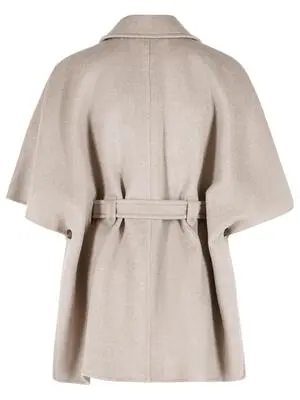 Max Mara Beige Cashmere Cape - Cream