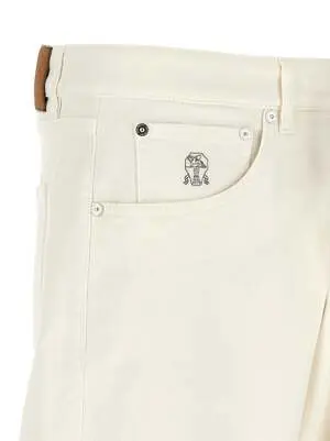 Brunello Cucinelli Logo Embroidery Jeans