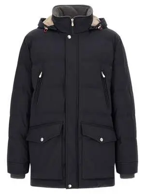 Brunello Cucinelli Quilted Parka With Drawstring Hood - Blue