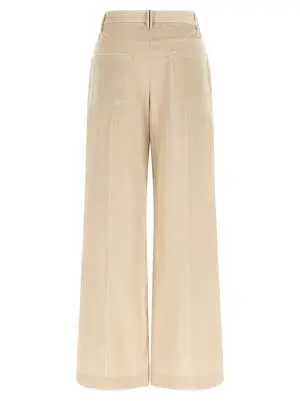 Brunello Cucinelli Ribbed Cotton Wide-leg Trousers - Cream