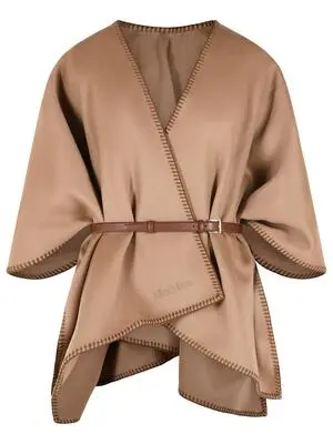 Max Mara Colomba Virgin Wool Cape - Brown