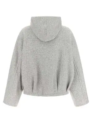 Brunello Cucinelli Shiny Zipper Pull' Cropped Hoodie