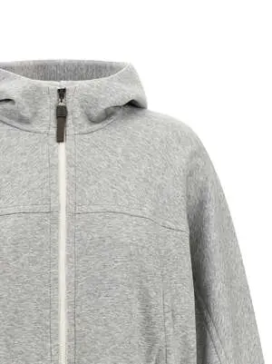 Brunello Cucinelli Shiny Zipper Pull' Cropped Hoodie