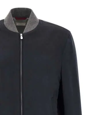 Brunello Cucinelli Light Flannel Bomber Jacket