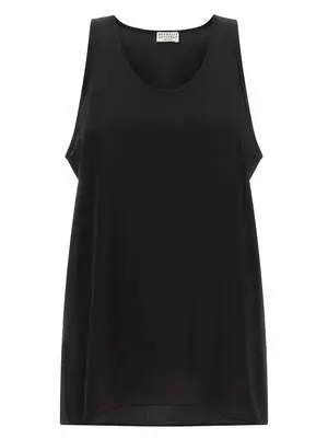 Brunello Cucinelli Monile Silk Top - Black