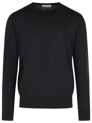 Dries Van Noten Merino Wool Ribbed Crew Neck Sweater - Black