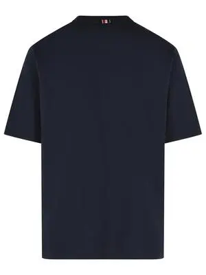 Thom Browne Colorblock 4 Bar' And Navy Cotton T-shirt