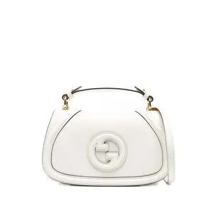 Gucci GUCCI Calf Leather Round Interlocking G Top Handle Bag Cream