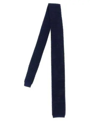 Brunello Cucinelli Silk Knit Neck Tie - Blue