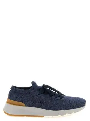 Brunello Cucinelli Jacquard Knit Sneakers - Blue