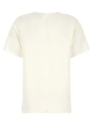 Max Mara Silk Crepe De Chine Blouse With Embroidered Monogram - White