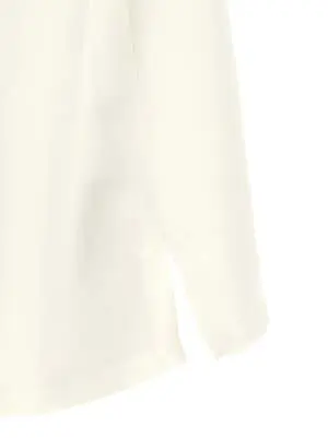 Max Mara Silk Crepe De Chine Blouse With Embroidered Monogram - White