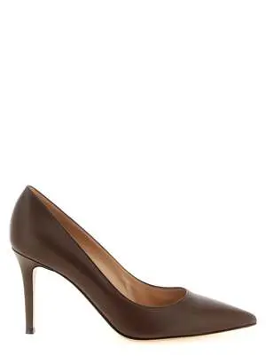 GIANVITO ROSSI Calfskin Leather Stiletto Pumps - Brown
