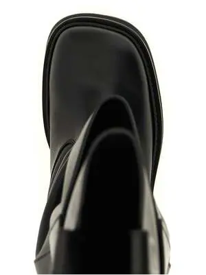 Attico Calf Leather Double-leg Boots - Black