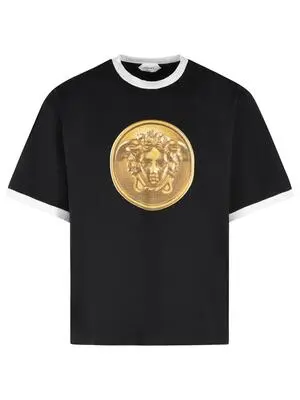 Versace Medusa' Cotton T-shirt - Black