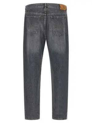 Brunello Cucinelli Greyscale Straight Leg Jeans - Gray