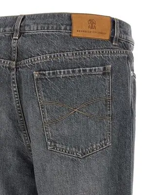Brunello Cucinelli Greyscale Straight Leg Jeans - Gray