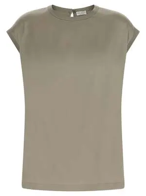 Brunello Cucinelli Silk Satin Blouse - Green