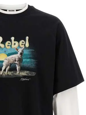 Moschino Double Layer 'rebel' T-shirt - Multicolor