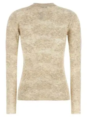 Brunello Cucinelli Flower Lace" Silk And Alpaca Blend Sweater - Cream