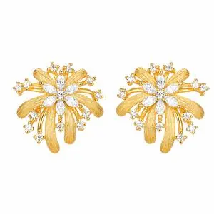ORMIRO Starburst Celebration Earrings In Vermeil
