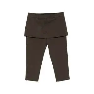 Acne Studios Layered Cropped Trousers - Brown