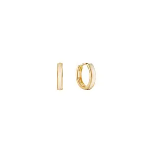 VANCHI Mother Of Pearl Huggies Earrings - Gold