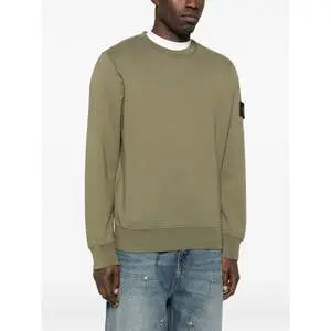 Stone Island Crew Neck Sweatshirt With Logo Patch