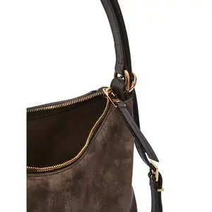 TOD'S Suede Shoulder Bag With Top Handle - Brown