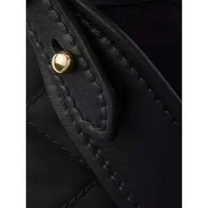 Prada Quilted Re-nylon And Leather Shoulder Bag With Fringe Detail - Black