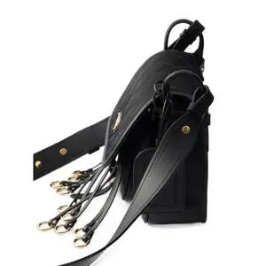 Prada Quilted Re-nylon And Leather Shoulder Bag With Fringe Detail - Black