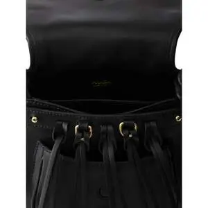 Prada Quilted Re-nylon And Leather Shoulder Bag With Fringe Detail - Black