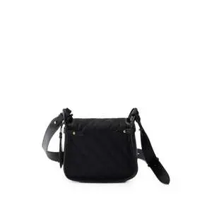 Prada Quilted Re-nylon And Leather Shoulder Bag With Fringe Detail - Black