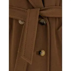 Max Mara Double Breasted Wool-cashmere Blend Coat - Brown