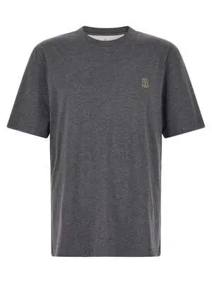 Brunello Cucinelli Stemma Solomeo' T-shirt - Gray