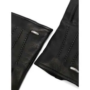 Our Legacy Sheepskin Gloves With Logo Plaque - Black