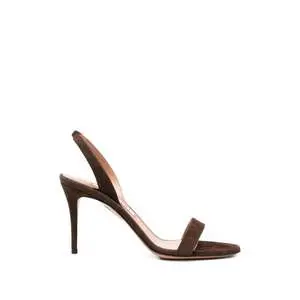 AQUAZZURA Suede Slingback Stilettos - Brown