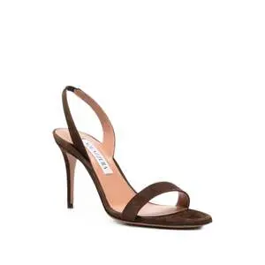 AQUAZZURA Suede Slingback Stilettos - Brown