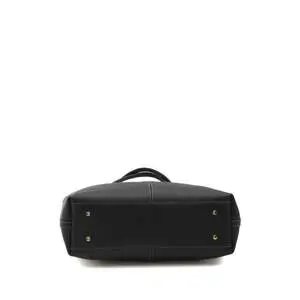 TOD'S Calfskin Tote Bag With Metal Feet - Black
