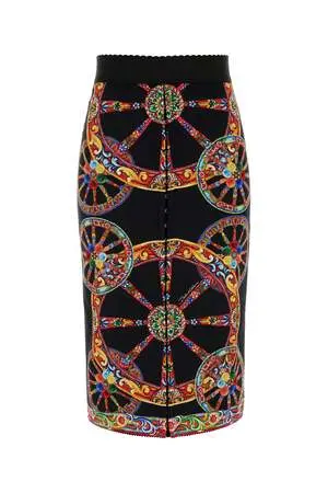 Dolce & Gabbana Printed Charmeuse Skirt