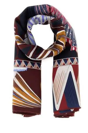 FERRAGAMO Printed Silk Foulard - White