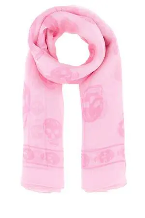 Alexander McQueen Printed Silk Foulard - White